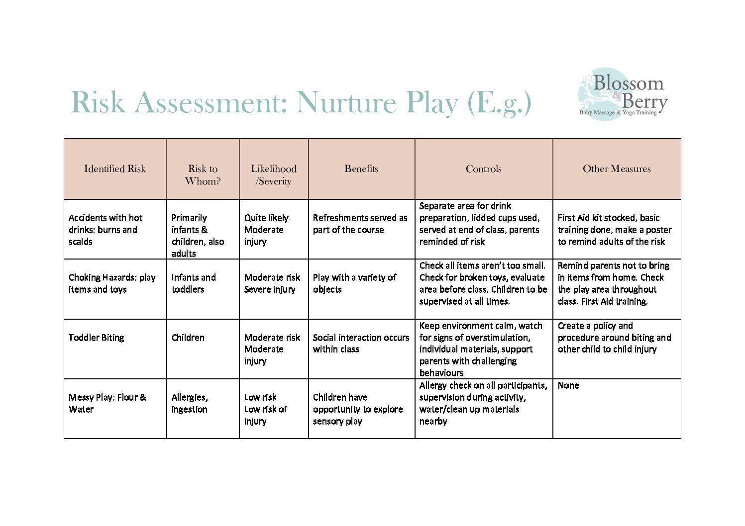Risk Assessment Examples